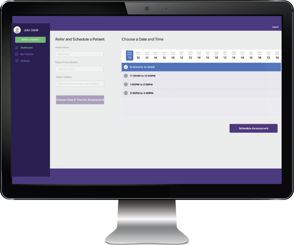 Homepage • Self Schedule Web App