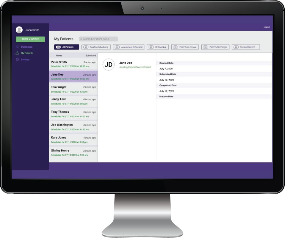 Homepage • Self Schedule Web App